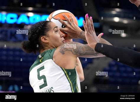 Seattle Storms Gabby Williams Eyes The Basket During A Wnba Basketball