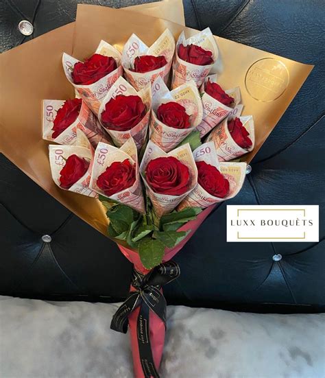 Roses Wrapped In Money Red Rose Dollar Money High Resolution Stock