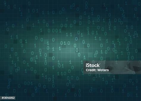 Abstract Binary Code Digital Background Vector Stock Illustration