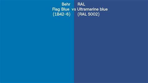 Behr Flag Blue 1b42 6 Vs Ral Ultramarine Blue Ral 5002 Side By Side