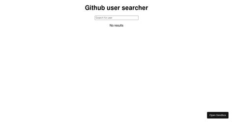 Github User Search Codesandbox