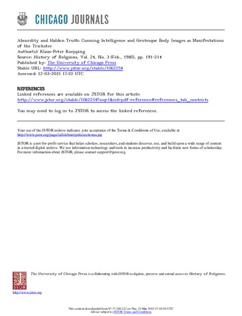 Absurdity And Hidden Truth Cunning Intelligence And Grotesque Body Images As Manifestations Of