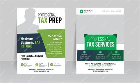 Premium Vector Business Tax Refund Flyer Template With Tax Service Poster Leaflet Layout Design