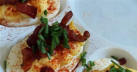 [homemade] Deviled Eggs With Pancetta Chives And Smoked Paprika Imgur