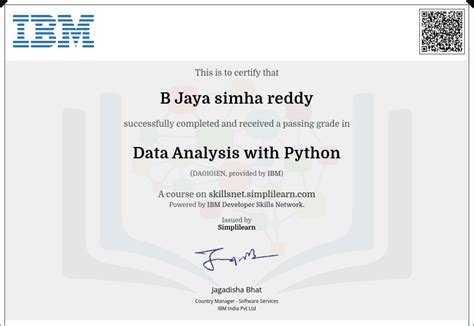 Jaya Simha Reddy Bollavaram On Linkedin Ibm Da0101en Certificate