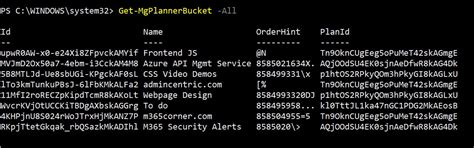 Using Get Mgplannerbucket In Graph Powershell