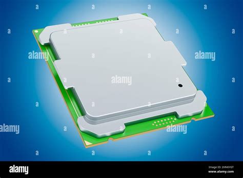 Cpu Computer Processor Unit On Blue Background 3d Rendering Stock