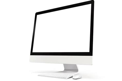 Desktop Computer Mockup Isolated On White Premium Ai Generated Image