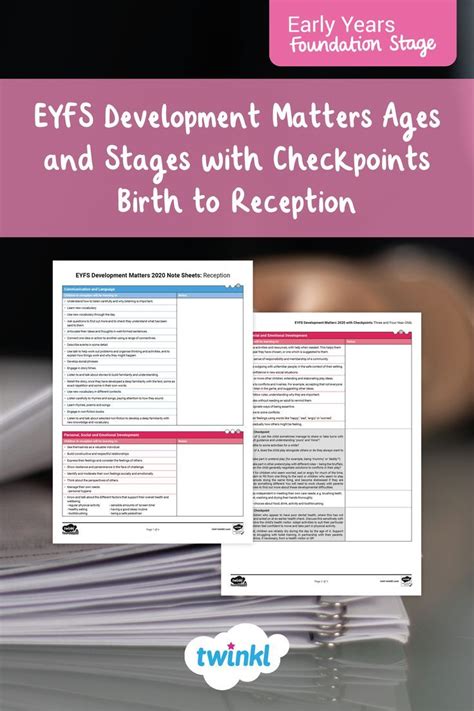 Eyfs Development Matters Ages And Stages With Checkpoints Birth To