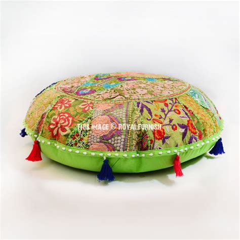 28 Inch Big Indoor Outdoor Ethnic Round Floor Seating Cushion Cover