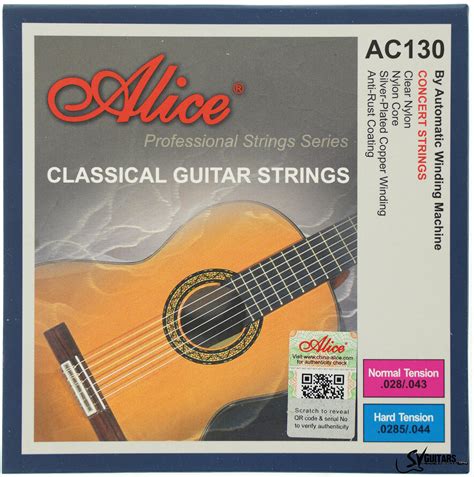 Alice Ac130 H Hard Tension Coated Classical Guitar Strings Sv Guitars