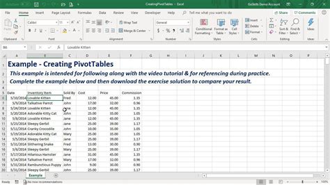 Creating Pivottables Microsoft Excel 2019 Basic And Advanced
