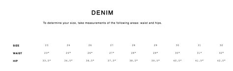 Rag And Bone Womens Jeans Size Chart At Brendan Prosperie Blog