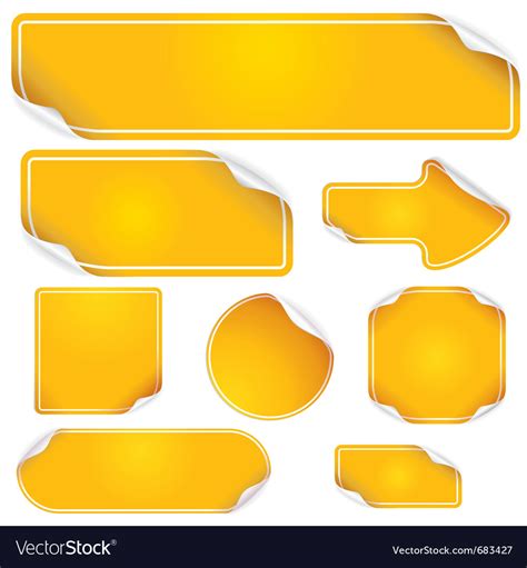 Orange Labels Royalty Free Vector Image Vectorstock