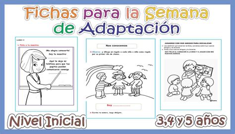 Fichas Para La Semana De Adaptación Para Niños De 3 4 Y 5 Años