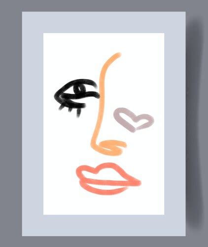 Portrait Girl Shy Face Wall Art Print Royalty Free Vector
