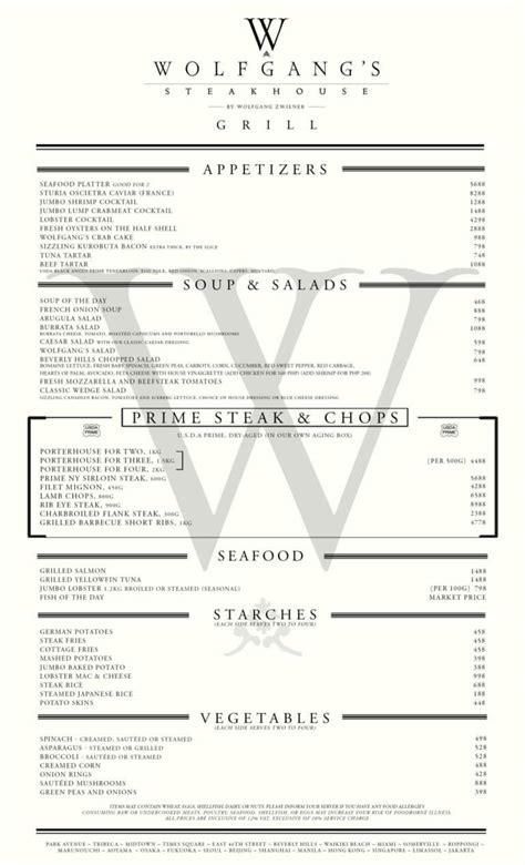Wolfgang Steakhouse Menu Prices Philippines 2026 Updated — All About