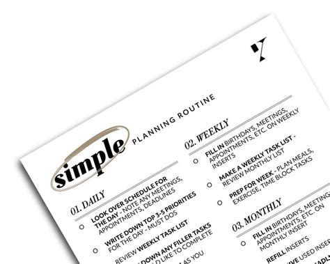 Planning Checklist And Routine Bundle For Custom Planner Minimal Planner Simple Routine