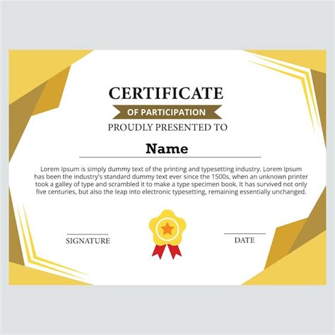 Premium Vector Certificate Template With A Simple And Elegant Frame