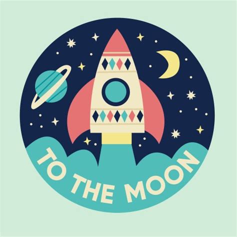 Retro Space Sticker Set Royalty Free Vector Vectorstock