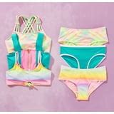 Justice Girls Ribbed Zipper Bikini Swimsuit 2 Piece Sizes Xs Xl