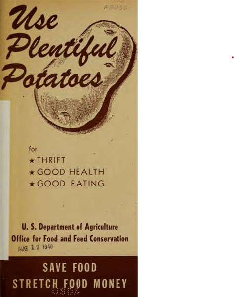 Recipes 1919 Use Plentiful Potatoes For Thrift Good Health Good Ea