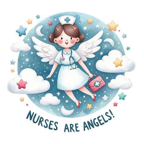 Premium Ai Image Angel Nurse With Wings Among Clouds And Stars Nurses