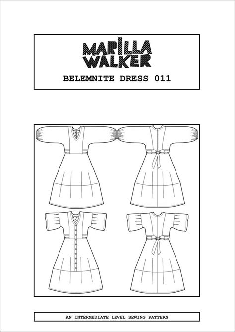 Pdf Belemnite Dress Digital Sewing Pattern Etsy Uk Sewing Patterns