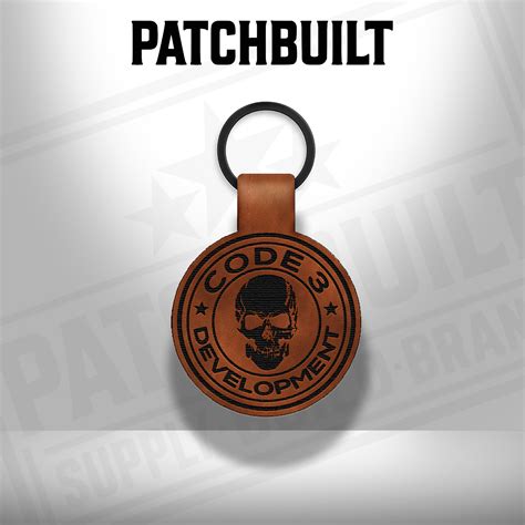 Code 3 Development Leatherette Keychain Round Patchbuilt