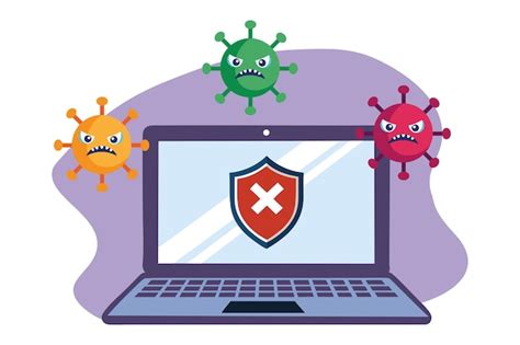 Premium Vector Computer Virus On Laptop Hacking Spyware Flat Vector Illustration