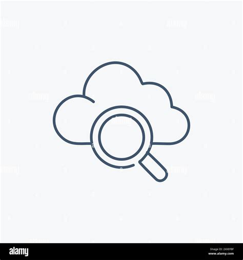 Cloud Search Icon Design Simple Line Art Icon Depicting A Cloud With A