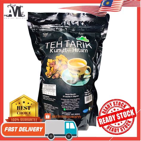 Hitam Al Amine Black Turmeric Pull Tea 20 Sachets Shopee Singapore