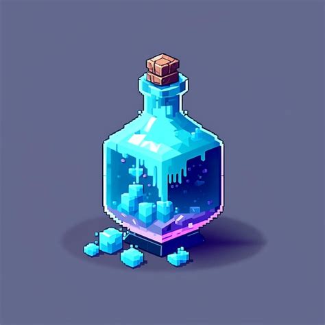 Premium Photo A Blue Bottle With A Purple Potion In It That Saysblue