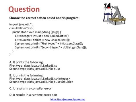 ocp java se 8 exam sample questions generics and collections