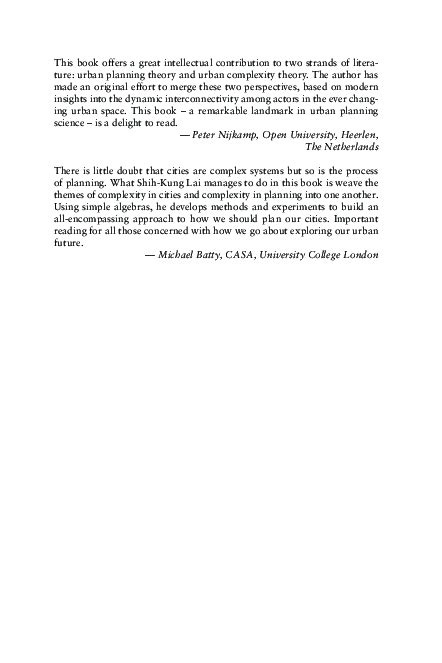 Pdf Planning Within Complex Urban Systems