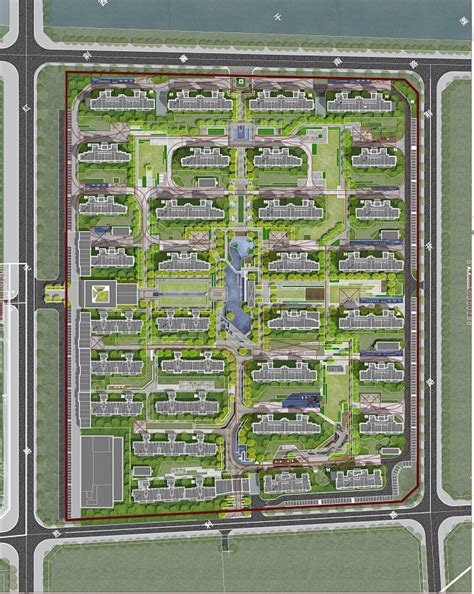 楚天 都市润园 住宅区 景观彩平图