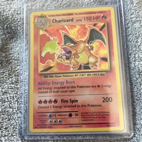 Pokémon Charizard Card With Hard Card Protector Depop