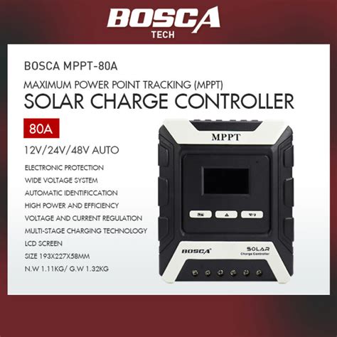 Bosca Mppt Solar Charge Controller 10a 20a 30a 40a 50a 60a 80a Solar