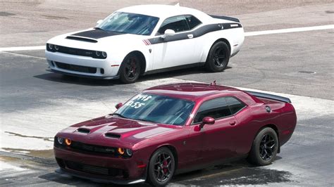 Dodge Demon Vs Hellcat Redeye Muscle Cars Drag Racing