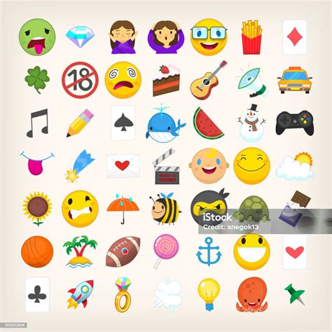 社交媒體聊天中使用的圖形表情符號和符號集向量圖形及更多表情符號圖片 表情符號 火箭 嬰兒 Istock
