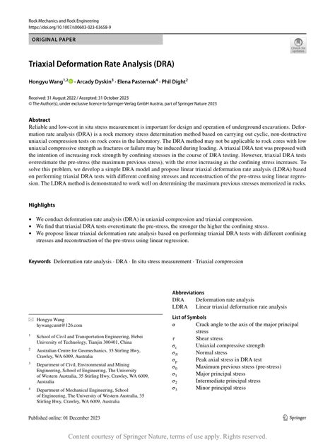 Triaxial Deformation Rate Analysis Dra Request Pdf