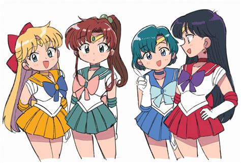 Safebooru 4girls Bishoujo Senshi Sailor Moon Blue Bow Blue Eyes Blue