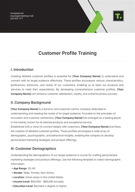 Free Customer Profile Templates To Edit Online And Print