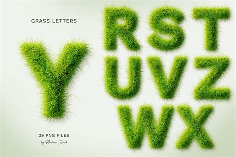 Grass Letters Png Pack Pixel Surplus