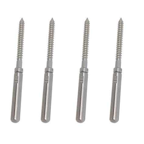 4 Pcs Marine T316 Stainless Steel 316 Cable Lag Swage Stud Cable Rai