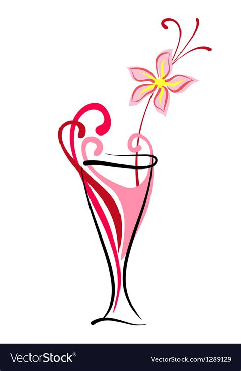 Tropical Cocktail Royalty Free Vector Image Vectorstock