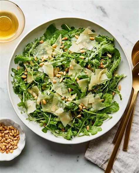 Arugula Salad With Parmesan Pine Nuts And Balsamic Vinaigrette