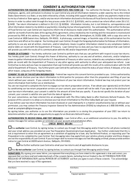 Fillable Online Consent And Authorization Form Fax Email Print Pdffiller