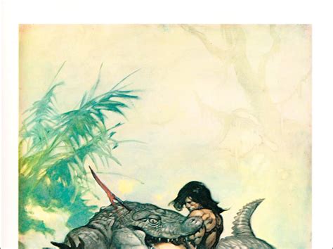 Monster Out Of Time Frazetta Vintage Dark Fantasy Warrior Fighting