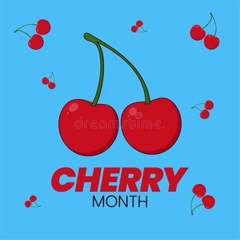 Cherry Month Vector Icon National Cherry Month Illustration Stock